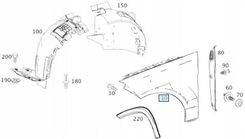 Błotnik samochodowy MercedesBenz Oe Błotnik Przód Przedni Gle Coupe ...