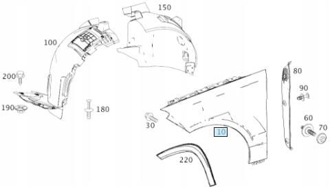 Błotnik samochodowy MercedesBenz Oe Błotnik Przód Przedni Gle Coupe ...
