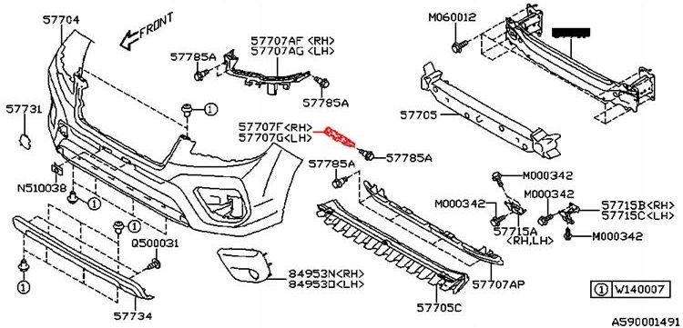Subaru Oe Forester 18 Ślizg Zaczep Zderzaka Przód 57707Sj021 - Opinie i ...