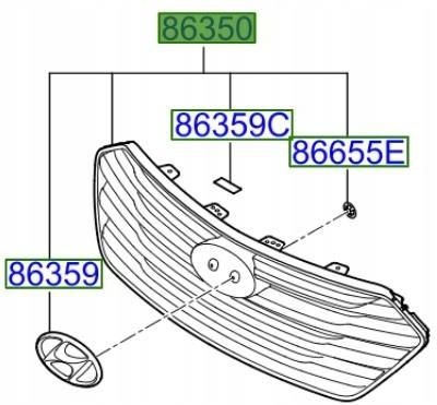 Hyundai Oe Grand Santa Fe 2013 2016 Osłona Chłodnicy 86350B8000 ...