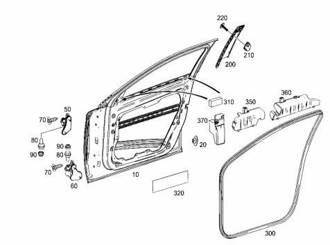 Drzwi samochodowe MercedesBenz Oe Nowe Drzwi Przednie Prawe Mercedes ...