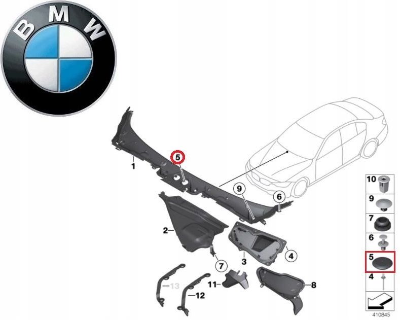Bmw Oe Nowa Zaślepka Podszybia F20 F30 F80 Z Aso 07147255351 - Opinie i ...