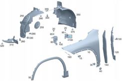 Błotnik samochodowy MercedesBenz Oe Błotnik Przedni Prawy Lewy Gla Ii ...