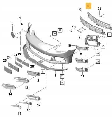 Porsche Oe Kratka Środkowa Zderzaka Czarny Mat Panamera 971 ...