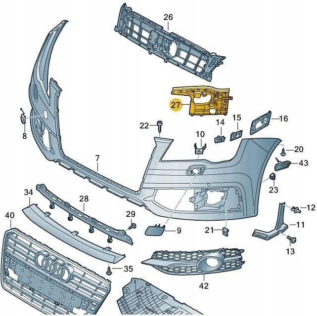 Audi Oe Uchwyt Ślizg Mocowanie Zderzak Przód A7 4G8807095A 4G8807096A ...