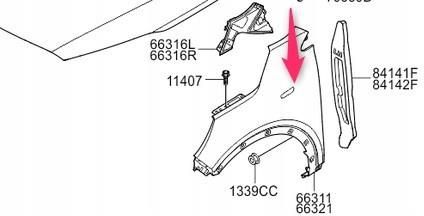 Błotnik samochodowy Kia Oe Błotnik Lewy Przód 66311C5000 - Opinie i ...