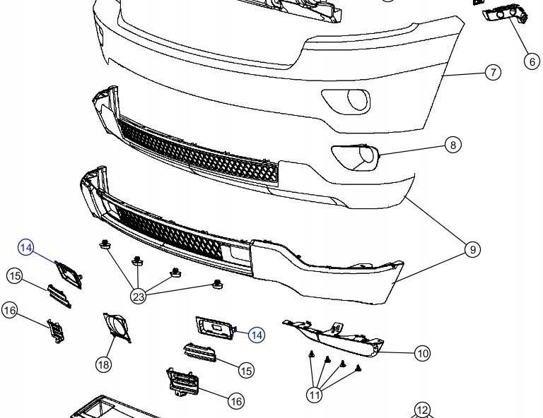Mopar Zaślepka Zderzaka Lewa Jeep Grand Cherokee Usa 68157227Ab ...