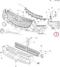 Opel Oe Nowe Wzmocnienie Ślizg Atrapy Crossland 39097372 39097374 ...