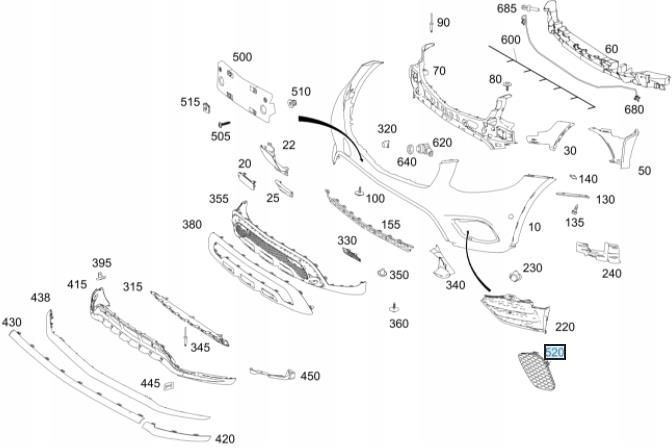 MercedesBenz Oe Zaślepka Zderzaka Glc X253 15 A2538855100 A2538855200 ...