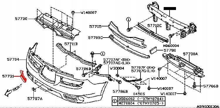 Subaru Oe Tribeca 0508 Zaślepka Nakładka Zderzak Usa 57731Xa00A ...