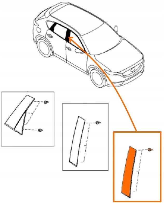 Mazda Oe Listwa Słupka Drzwi Przód Prawy Cx5 '1721 Kb7W50M10B - Opinie ...