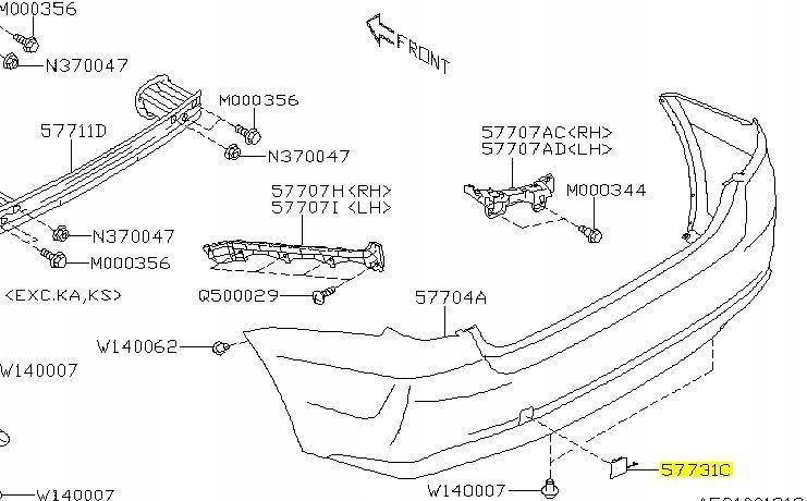 Subaru Oe Zaślepka Zderzaka Na Hak Impreza Sedan Usa 2016 57731Fl560Nn ...