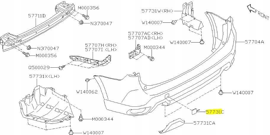 Subaru Oe Zaślepka Otworu Na Hak Tył Forester V 2019 57731Sj300 ...