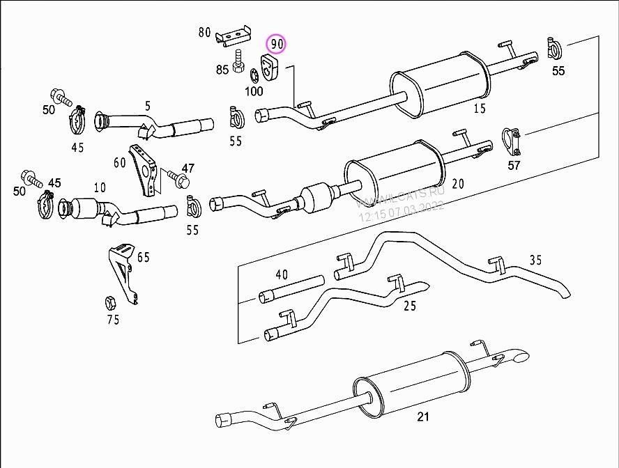 MercedesBenz Oe Wieszak Mocowanie Tłumika Mercedes W906 W907 W910 ...