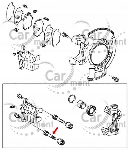 Zestaw naprawczy układu hamulcowego Toyota Oe Śruba Prowadnica Zacisku ...