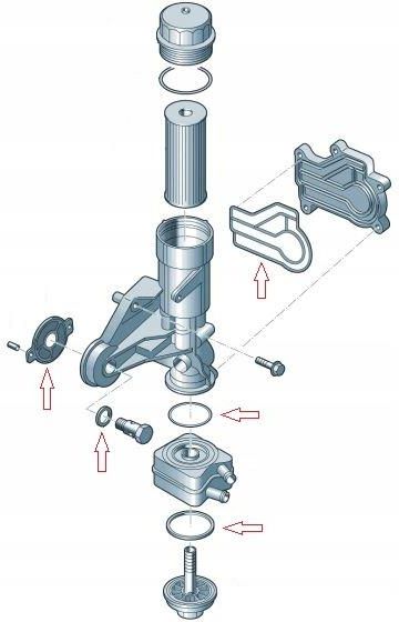 Ajusa Uszczelki Filtra Chłodnicy Oleju Vw Crafter Lt 2 5 074115441C ...