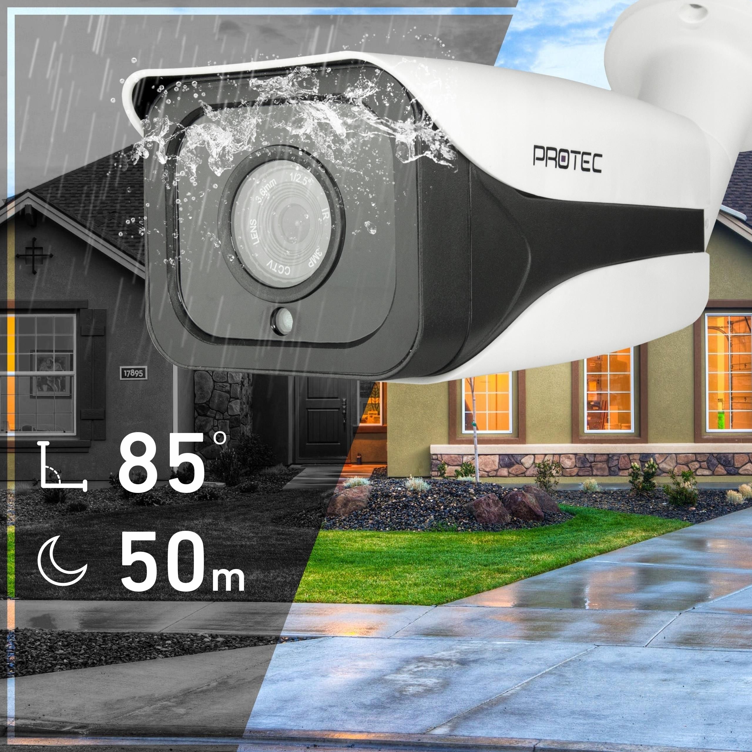 Zestaw do monitoringu Protec Monitoring Zewnętrzny 2 Kamery 4K 8Mp 2Tb Hdd Ir50 (PRXVR02T8D2TB ...