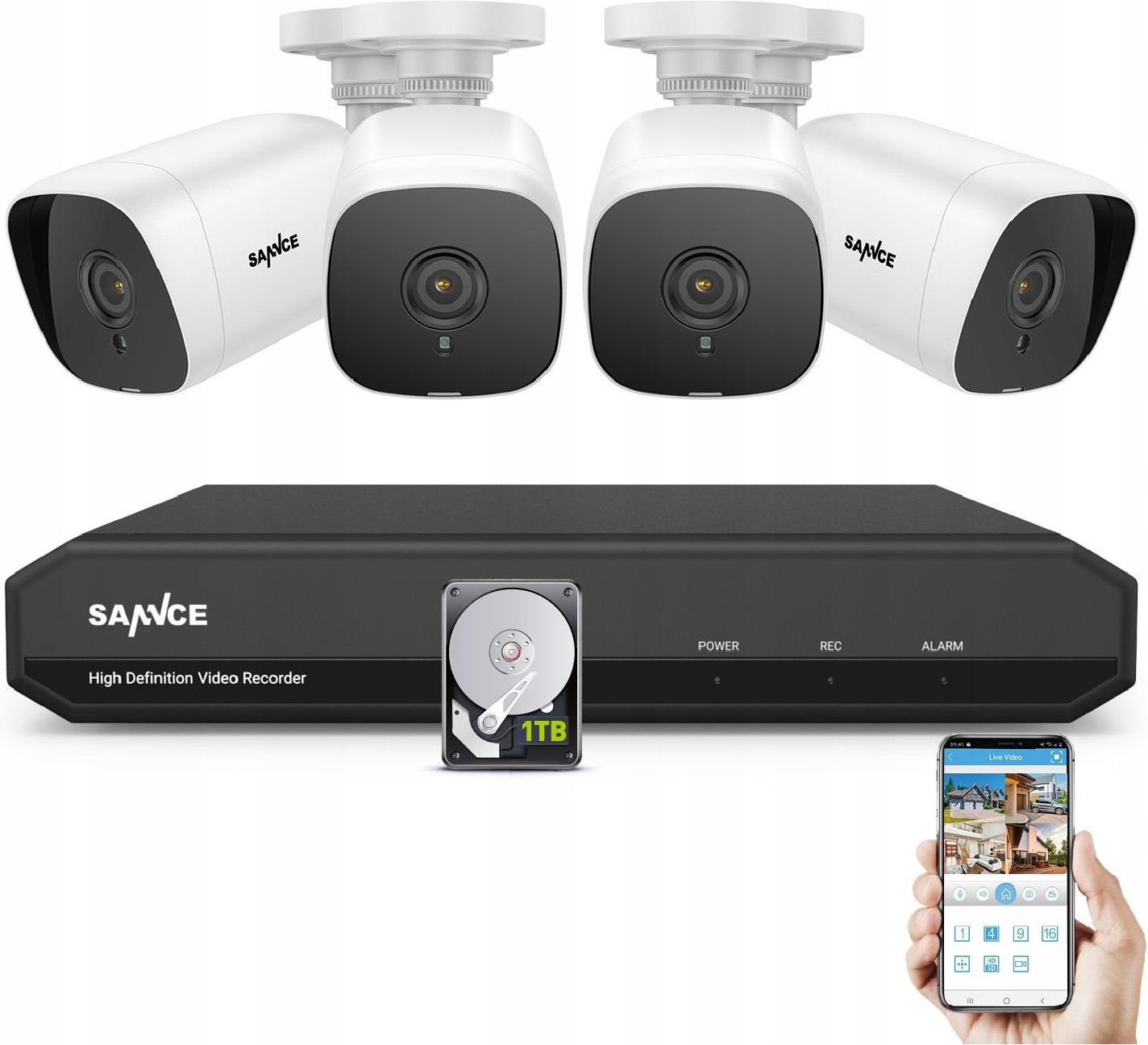 Zestaw do monitoringu Sannce 8Ch System Nadzoru Wideo Super Hd 5Mp 1Tb ...
