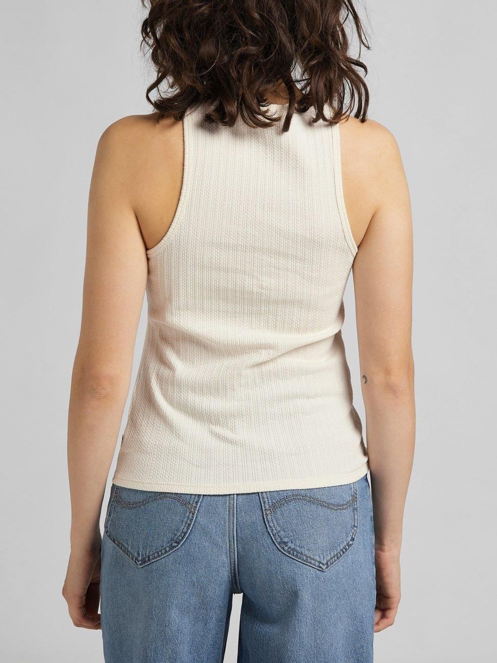 LEE RIBBED TANK DAMSKI TOP BEZRĘKAWNIK ECRU L44QPJNQ - Ceny i opinie ...