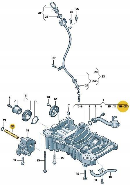 Skoda Oe Zabierak Wałek Pompy Oleju 100Mm Superb 2 Ii 03G115281E Plus ...