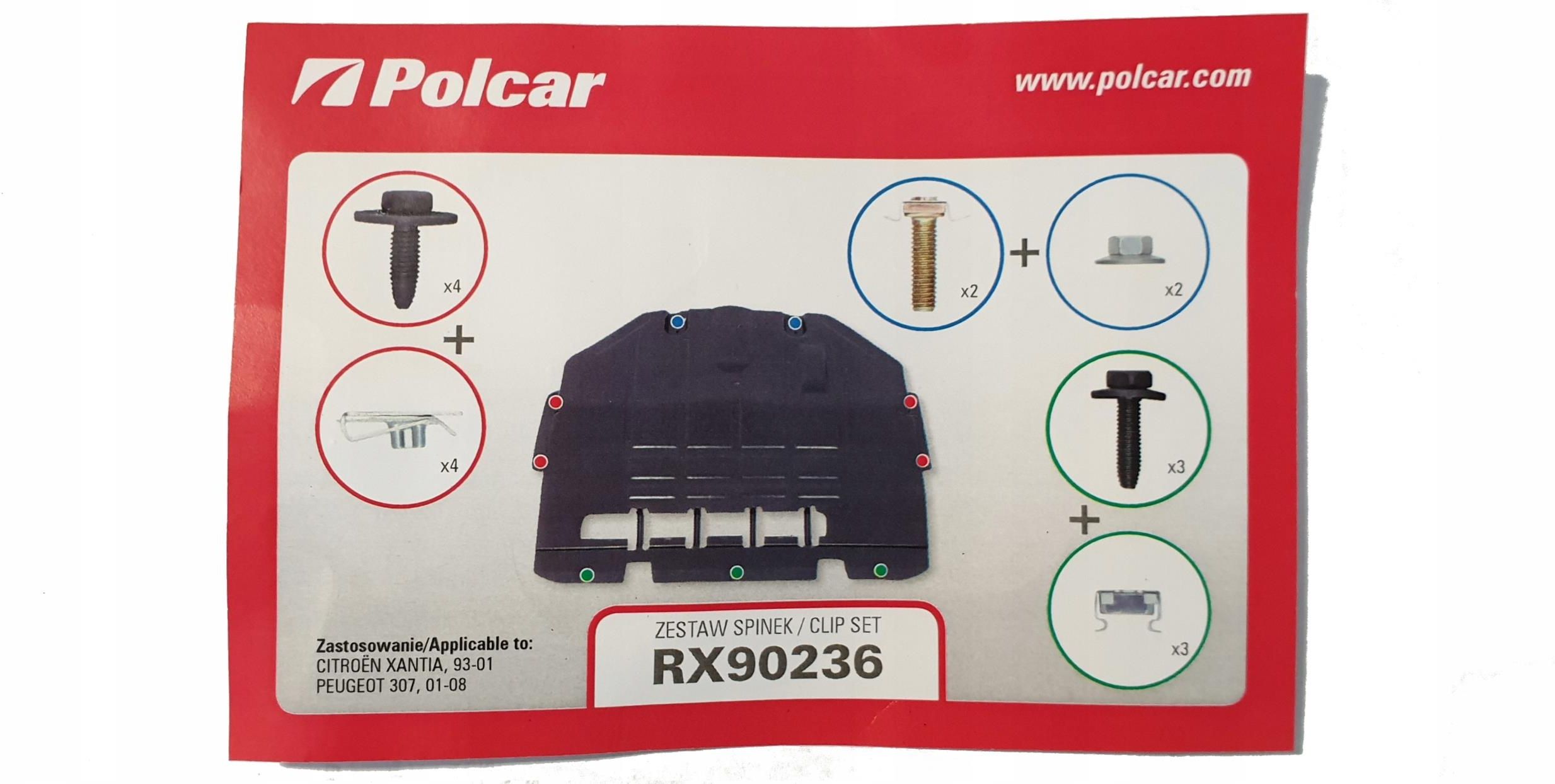 Polcar Zestaw Spinek Osłony Silnika Peugeot 307 0108 Rx90236 - Opinie i ceny na Ceneo.pl