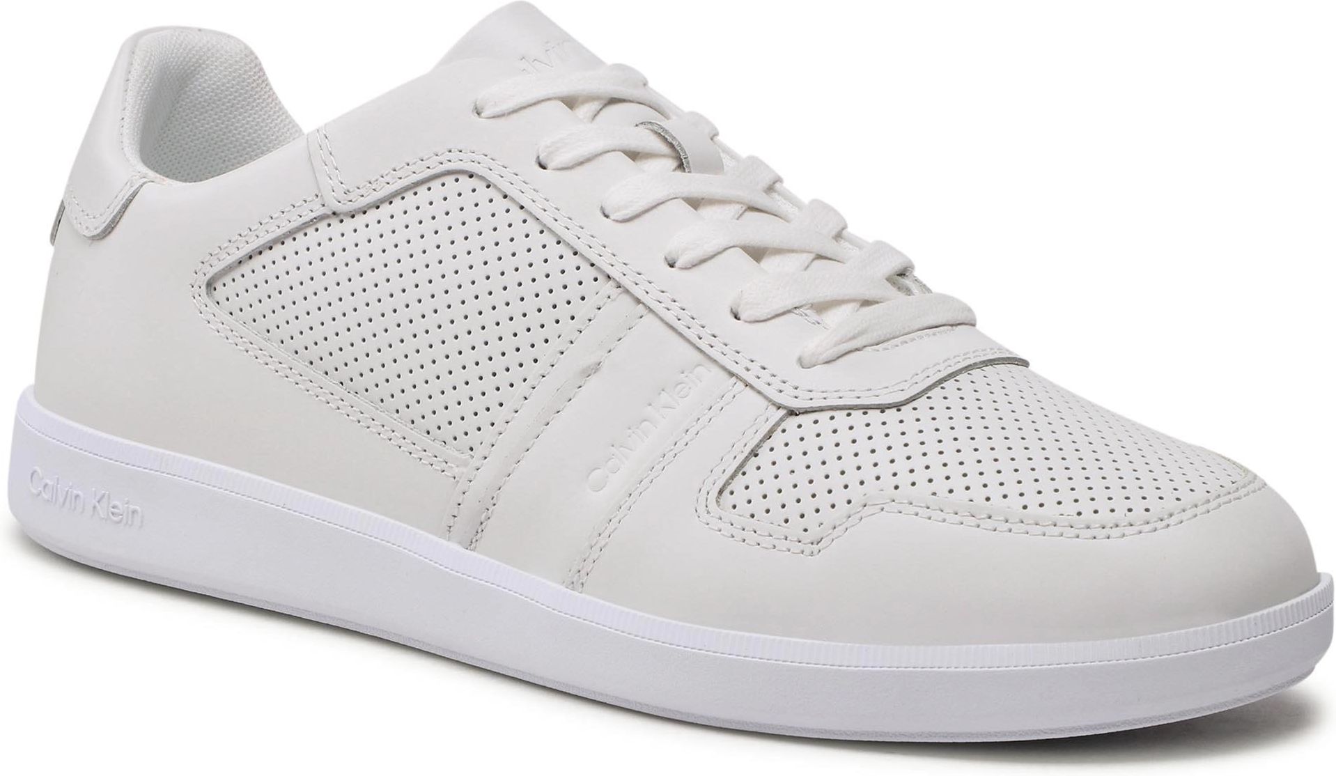 Sneakersy CALVIN KLEIN - Low Top Lace Up Lth HM0HM00471 Triple White ...