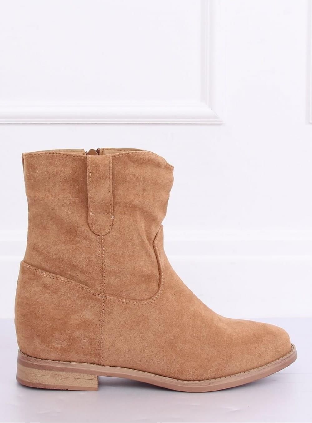 Botki na ukrytym koturnie LOREL KHAKI - Ceny i opinie - Ceneo.pl