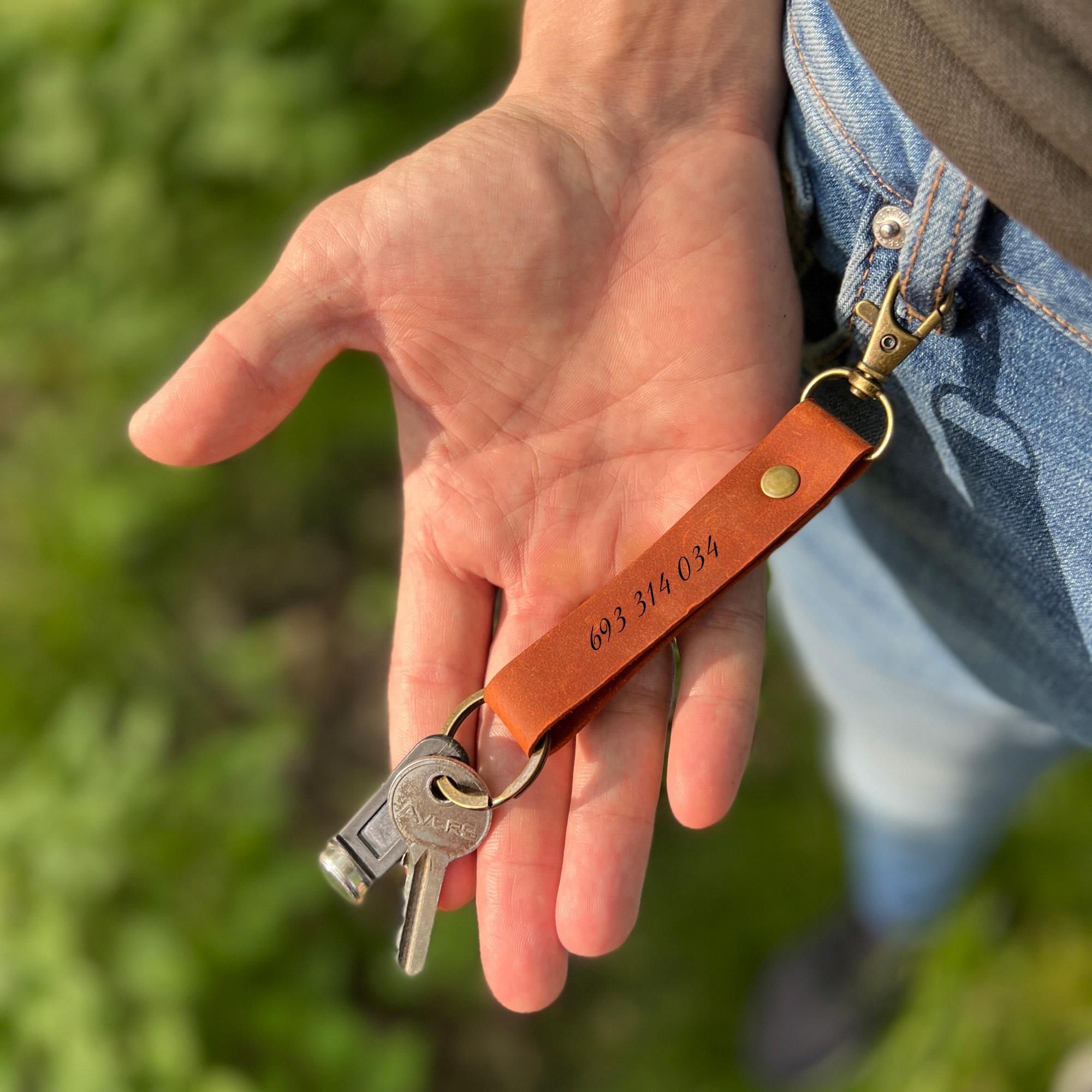 Luniko Brelok Z Numerem Telefonu Grawerem Skórzany (202162) - Gadżety ...