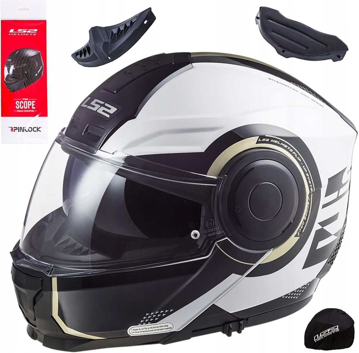 Kask motocyklowy Ls2 Szczękowy Ff902 Scope Arch Biały Pin Xl - Opinie i ...
