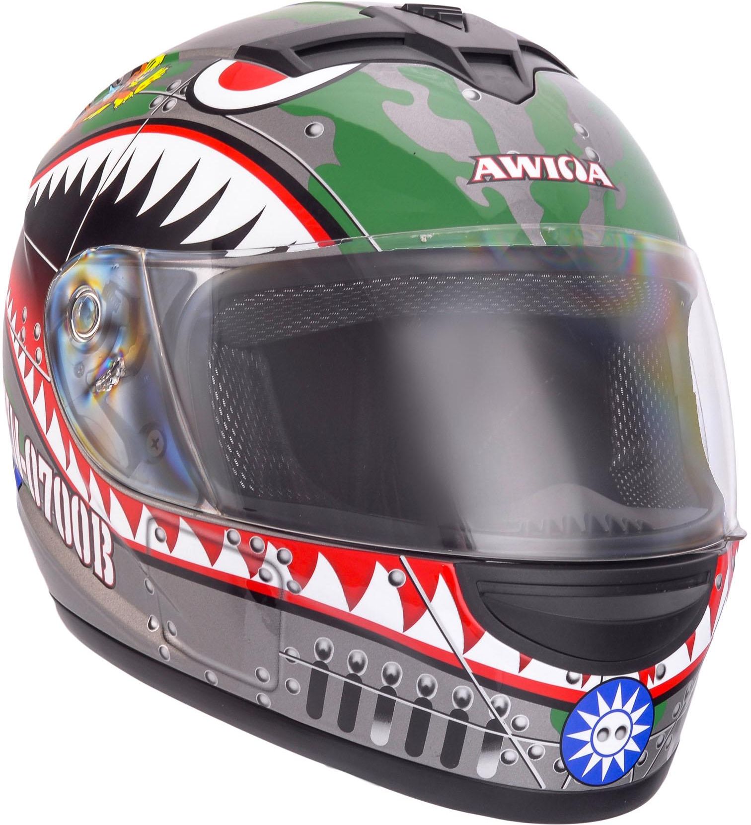 Kask motocyklowy Awina Integralny Zamknięty Grafika Rekin Xxs - Opinie ...