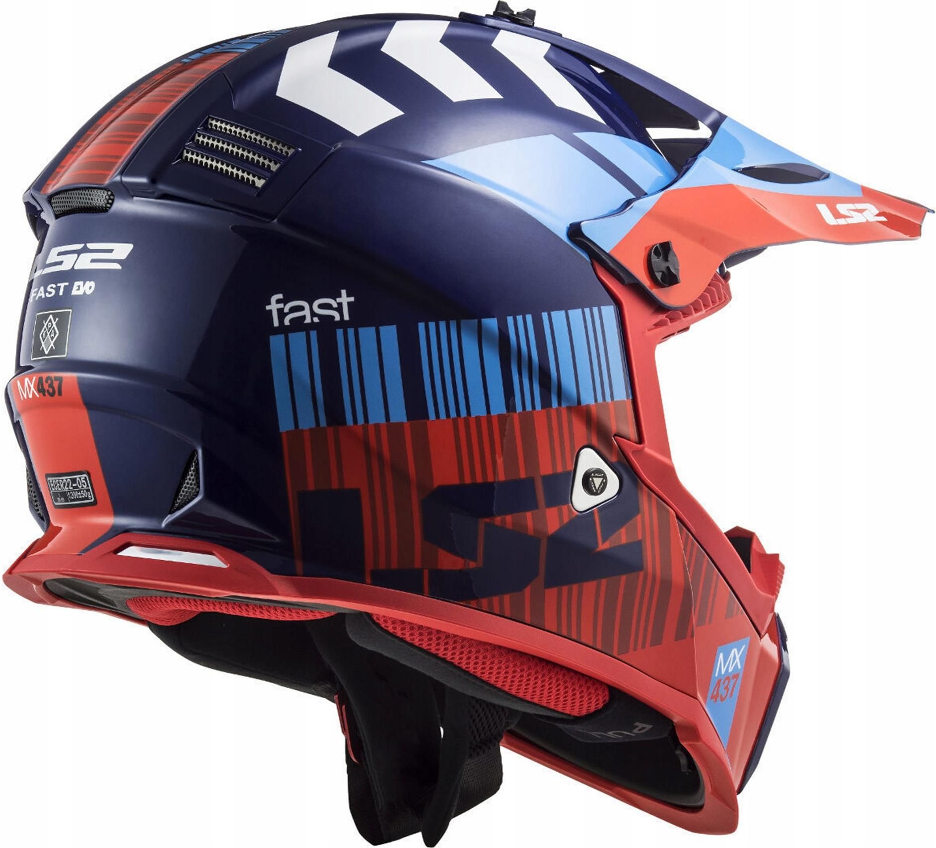 Kask motocyklowy Ls2 Enduro Mx437 Fast Evo Xcode Red Blue - Opinie i ...