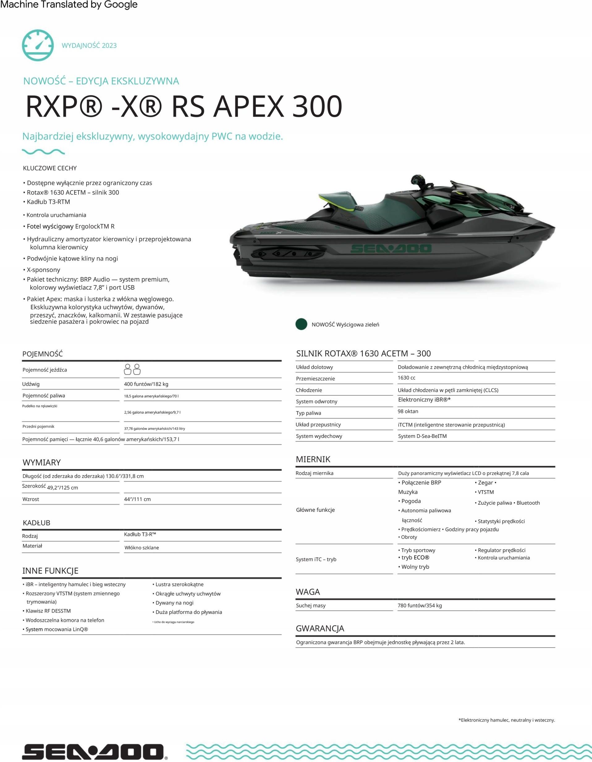 Sea-doo RXP-X RS Apex 300 Audio - Opinie i ceny na Ceneo.pl