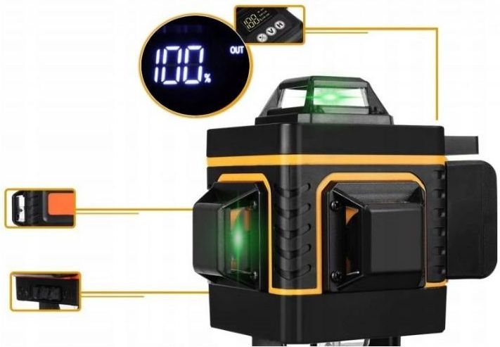 Poziomica Laserowa 360° Laser Krzyżowy 4D - Opinie i ceny na Ceneo.pl