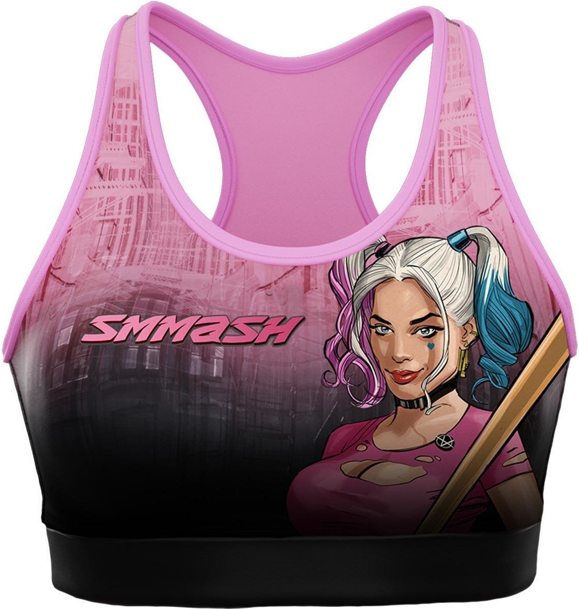 Smmash Top Fitness Damski Harley Squad Czarny Różowy Wielokolorowy ...