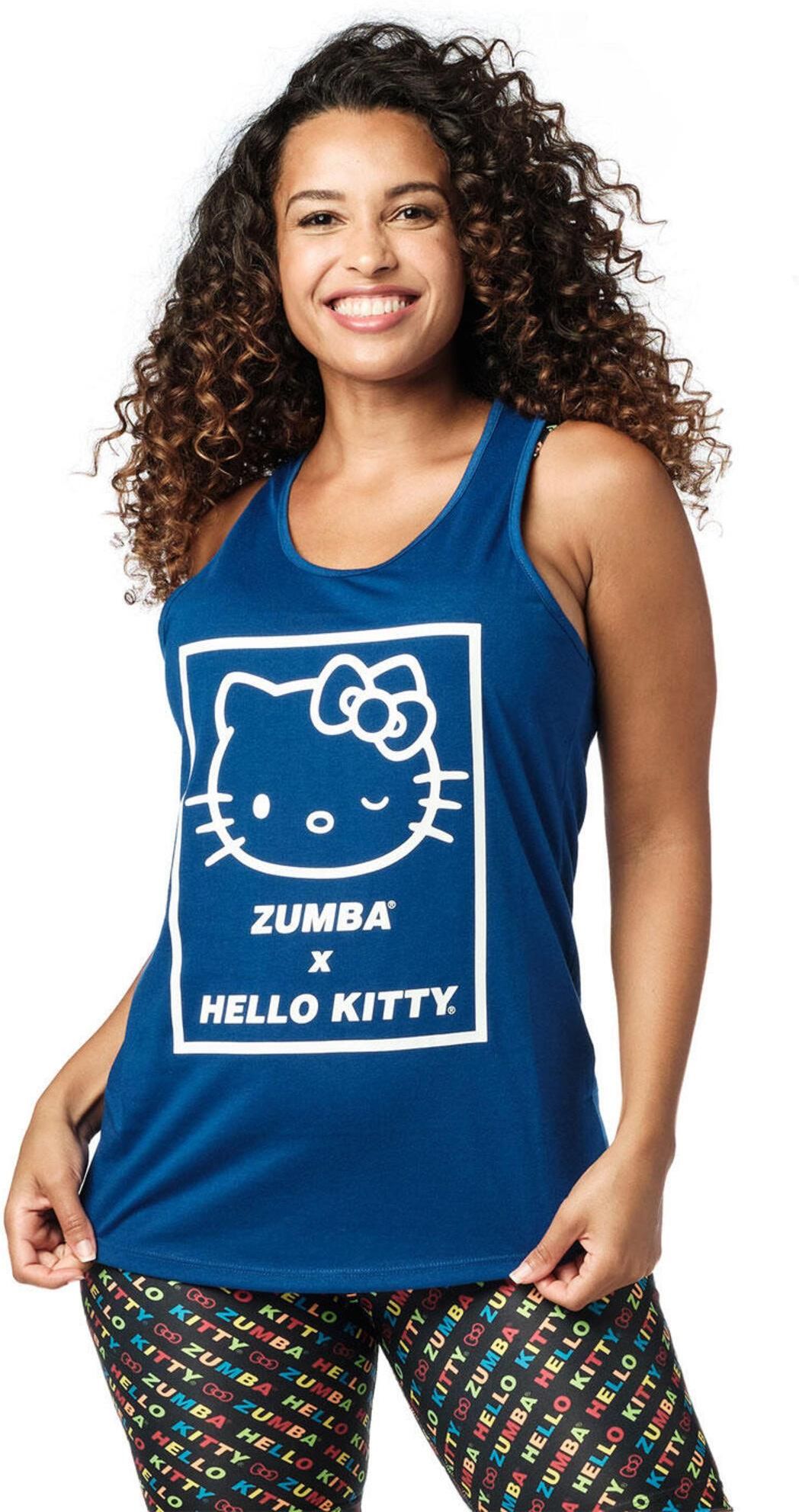 Zumba Wear Koszulka Fitness Damska Na Ramiączkach Hello Kitty Niebieski ...
