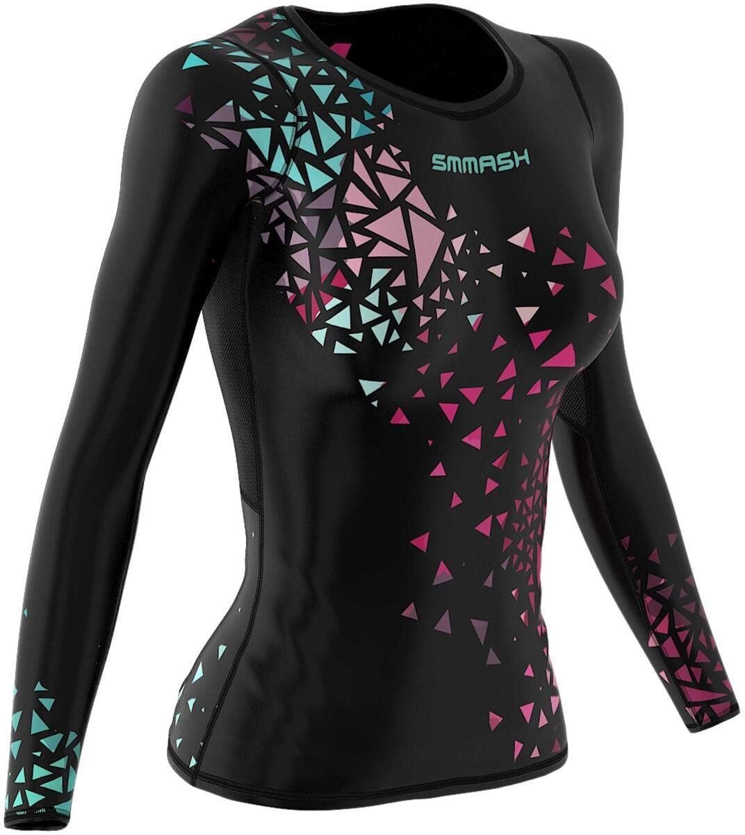 Smmash Koszulka Fitness Z Długim Rękawem Damska Shards Kompresyjna ...