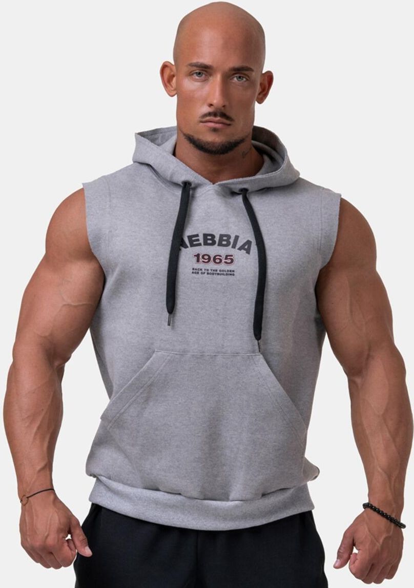 Nebbia Koszulka Fitness Bez Rękawów Męska Golden Era Z Kapturem Szary ...
