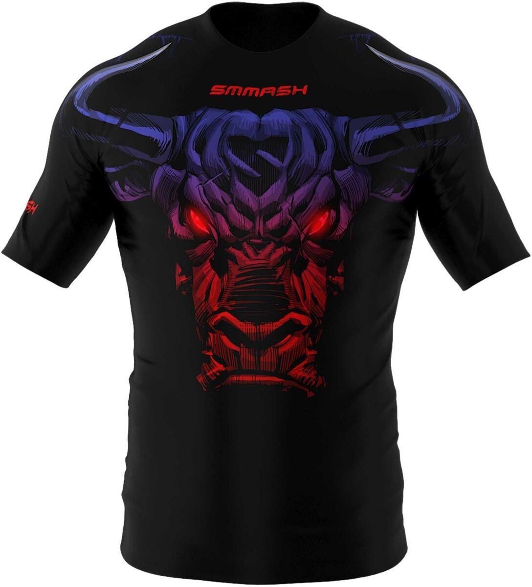 Smmash Rashguard Do Mma Z Krótkim Rękawem Męski Minos Czarny Czerwony ...