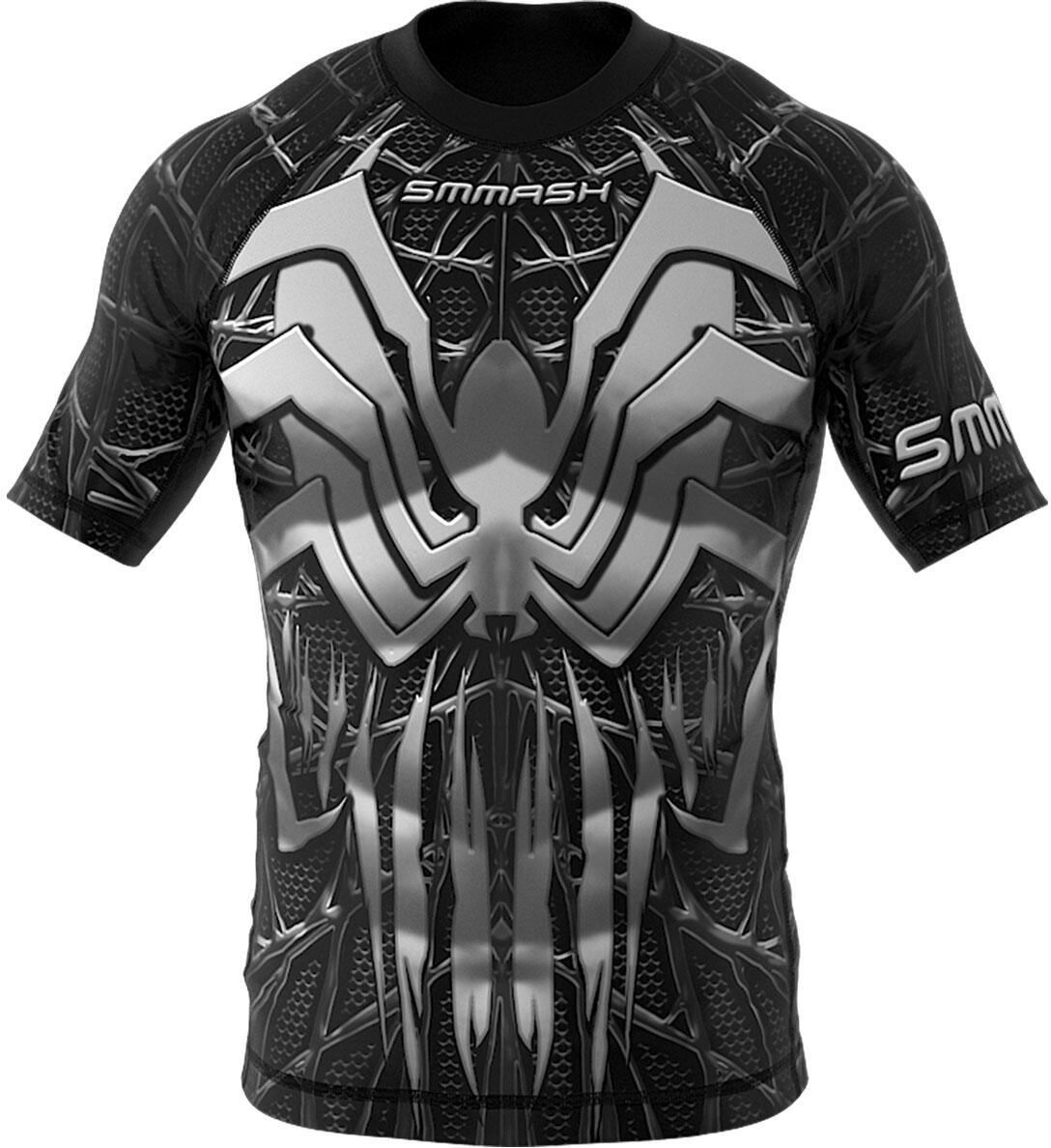 Smmash Rashguard Do Mma Z Krótkim Rękawem Męski Venomous Czarny Szary ...