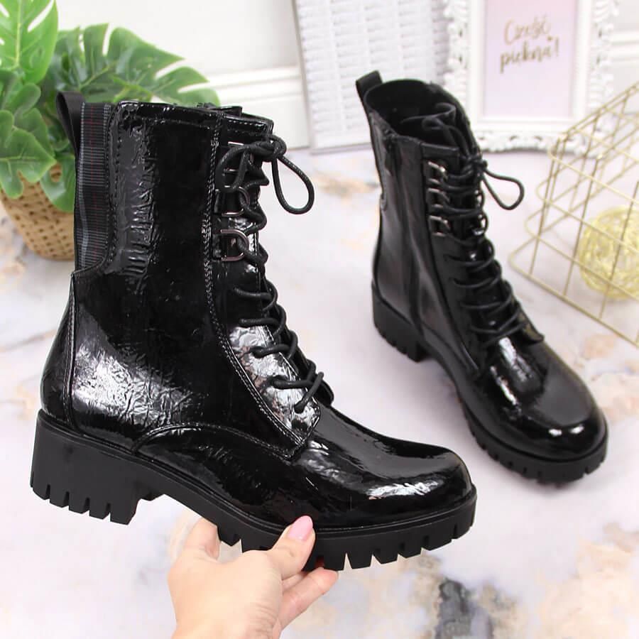 Botki trapery lakierowane ocieplane czarne Jezzi JEZ369 - Ceny i opinie - Ceneo.pl