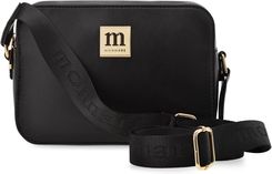 MONNARI MAŁA TORBA CROSSBODY KLASYCZNA LISTONOSZKA TOREBKA DAMSKA NA LOGOWANYM PASKU - CZARNA ...