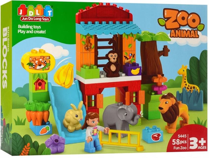 Jdlt Klocki 5445 Wesołe Zoo 58El.Zwierzątka - ceny i opinie - Ceneo.pl