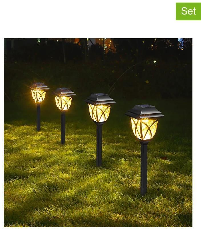 Lumijardin Lampy Solarne Led 8 Szt. Waco W Kolorze Czarnym - Wys. 44cm ...