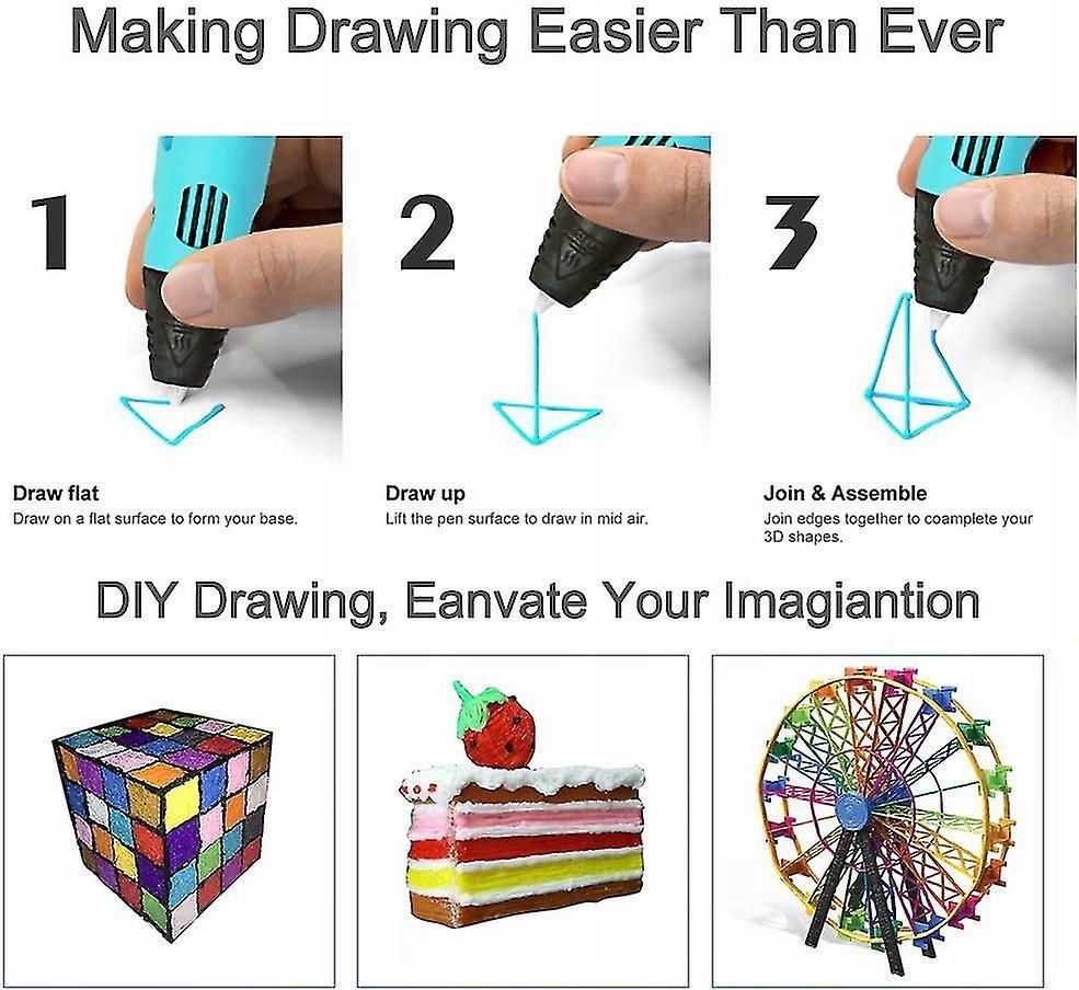 Lulek 3D Printing Pen Kit Diy Printer Drawing Art (G06597429477663 ...