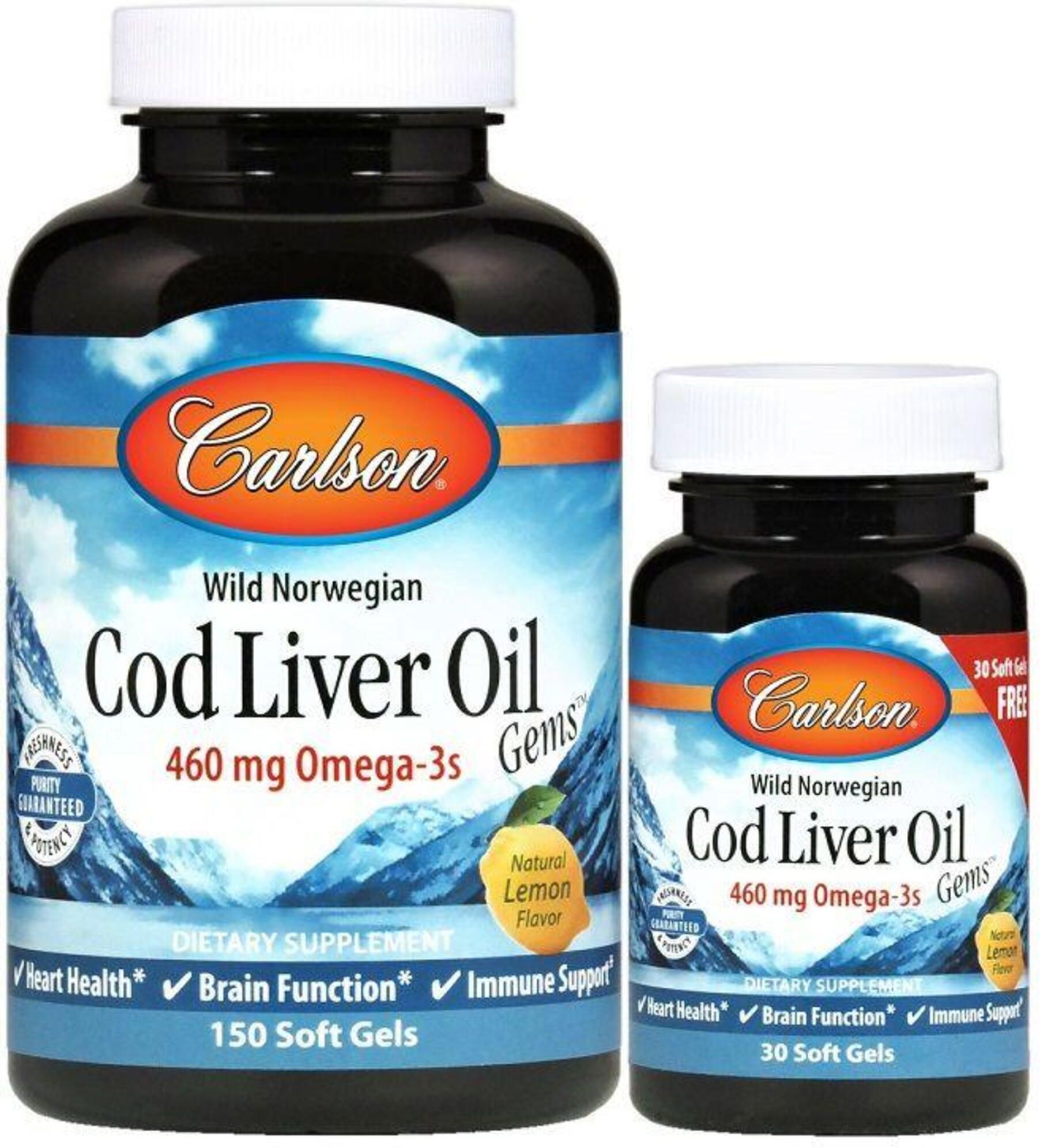 Carlson Labs Wild Norwegian Cod Liver Oil 460Mg 150+ 30 Kaps - Opinie i ...