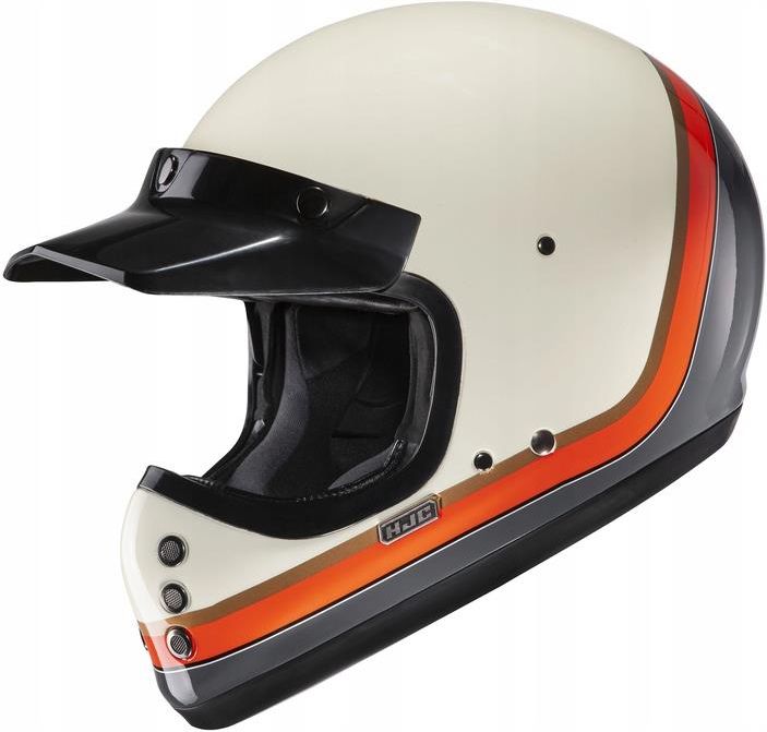 Kask motocyklowy Hjc V60 Scoby White Orange Grey Retro M - Opinie i ...