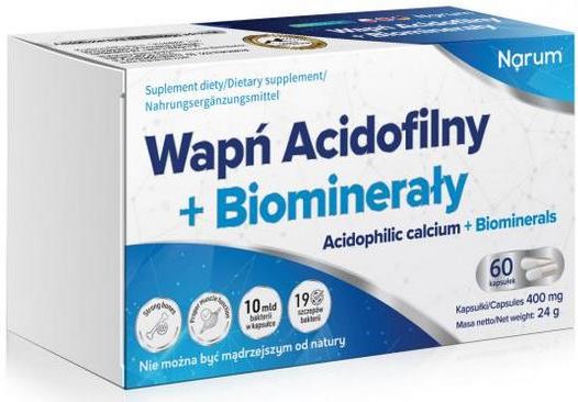 Narum Wapń Acidofilny + Biominerały 400Mg 60Kaps. - Opinie i ceny na Ceneo.pl