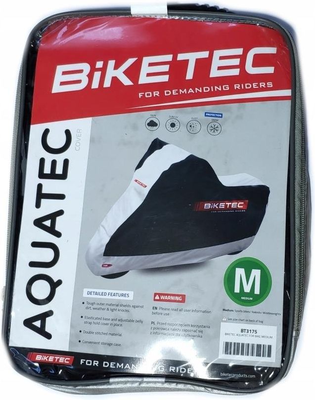 Akcesoria motocyklowe Biketec Pokrowiec Motocyklowy Z Kufrem L Aquatec ...