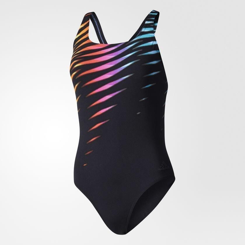 Adidas Jednoczęściowy Damski Graphic Swimsuit Czarny Wielokolorowy