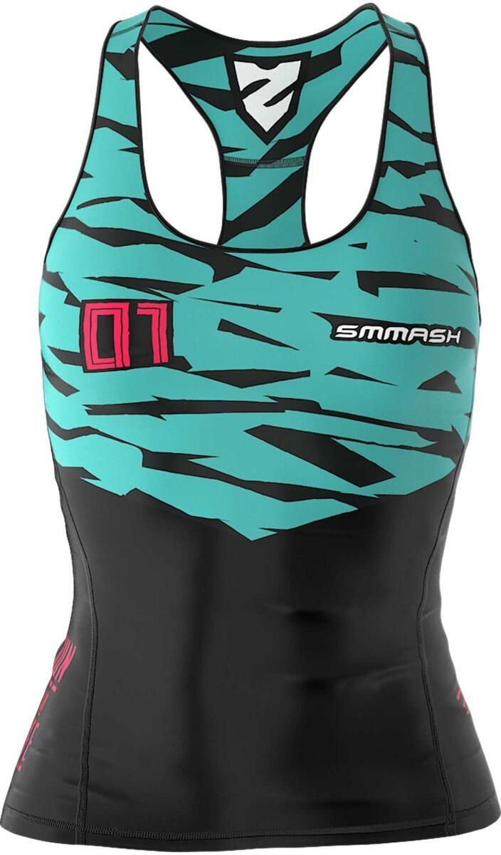 Smmash Tank Top Fitness Damski Tigress Czarny Niebieski Turkusowy ...